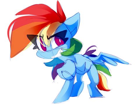Safe Artist Nekosnicker Rainbow Dash Pegasus Pony G Colored Sketch High Res