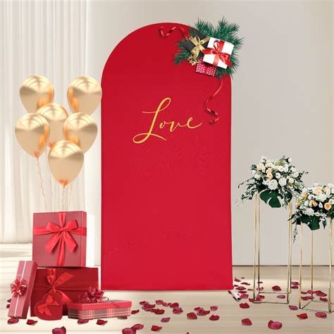 Cncest 328 Ft W X 656 Ft H Red Background With White Arch Garden