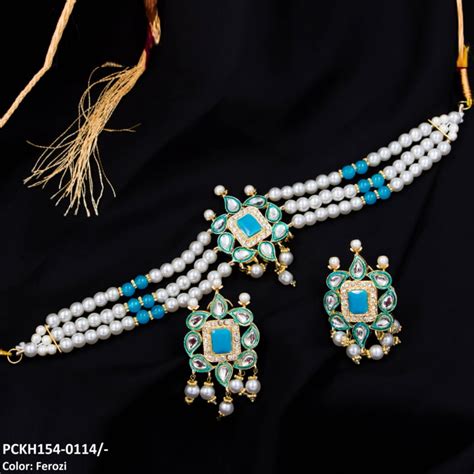 Pckh154 Sdq Chorsi Saru Pearl Chokar Set Pckh Tj Wholesale