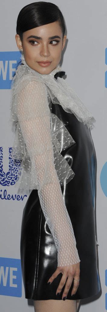 Sofia Carson Flashes Sexy Legs In Sequin Sleeve Blazer Dress