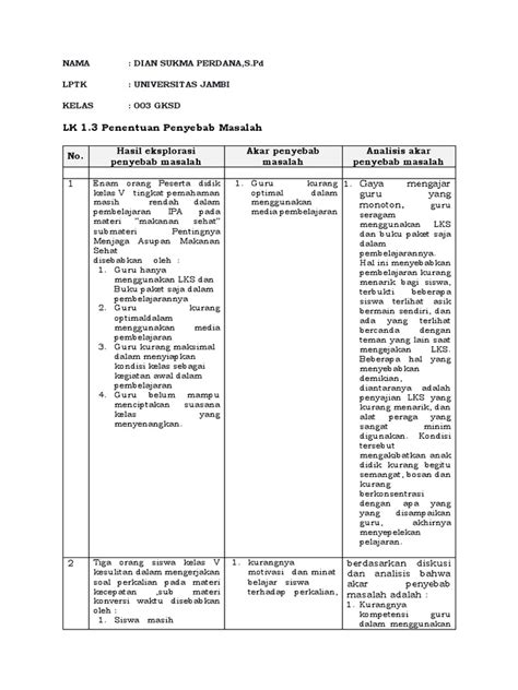 Lk 13 Penentuan Penyebab Masalah Pdf