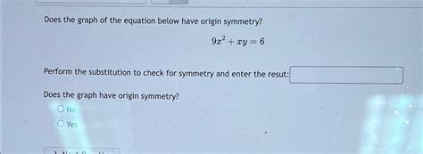 Solved Does The Graph Of The Equation Below Have Origin