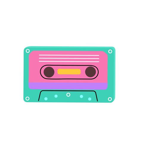Classic 90s Elements In Modern Style Flat Line Art Style Vector