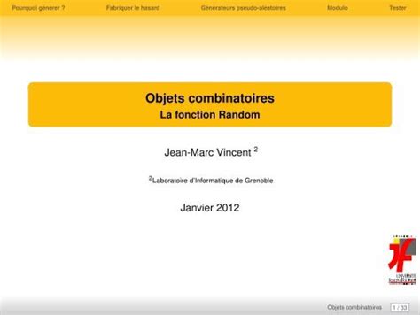 Objets Combinatoires La Fonction Random
