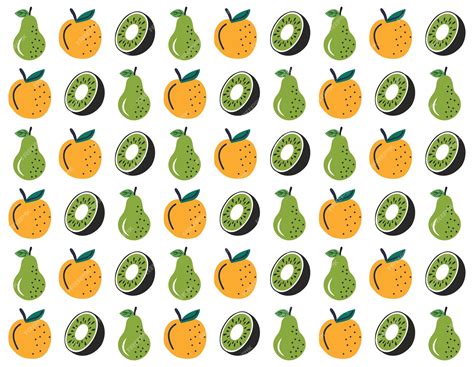 Premium Vector Hand Drawn Fruits And Vegetables Seamless Pattern