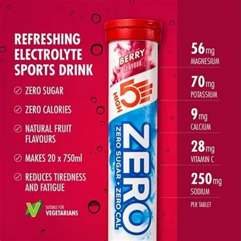High5 Zero Electrolyte Hydration Tablets Added Vitamin C Berry 20