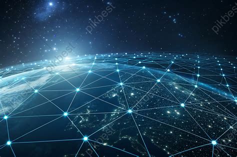 Futuristic Network Visualization Glowing Blue Nodes Digital Constellation Backgrounds  Free