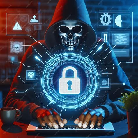 System Hacked Warning Alert Person Use Laptop With Virtual Warning Sign For Cyber Attack