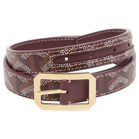Goyard Burgundy Goyardine Coated Canvas And Leather Rudy Belt 75 Cm For