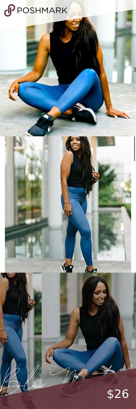 Zyia Active Light N Tight Blue Metallic Legging Size 6 8 In 2022