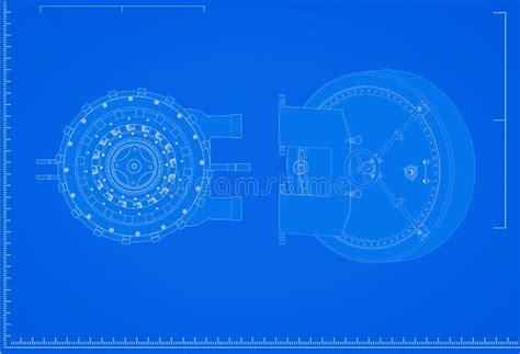 Bank Vault Blueprint Stock Illustration Illustration Of Plan 192936415