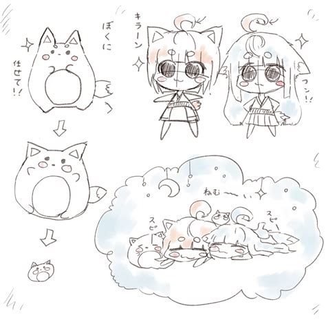 「今日は落書き꒳`💕 イラスト 絵描きさんと繫がりたい」🌾稲取神もちぎつね🌾の漫画