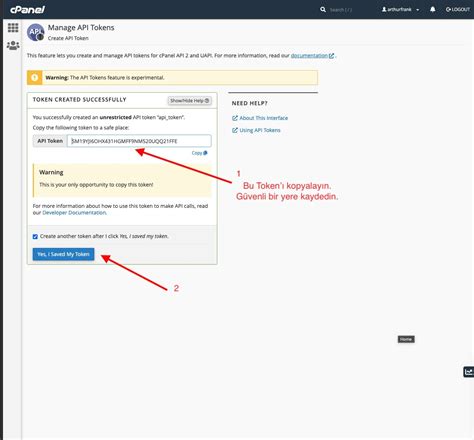cPanel API Token Oluşturma Resimli Anlatım Emre Nogay