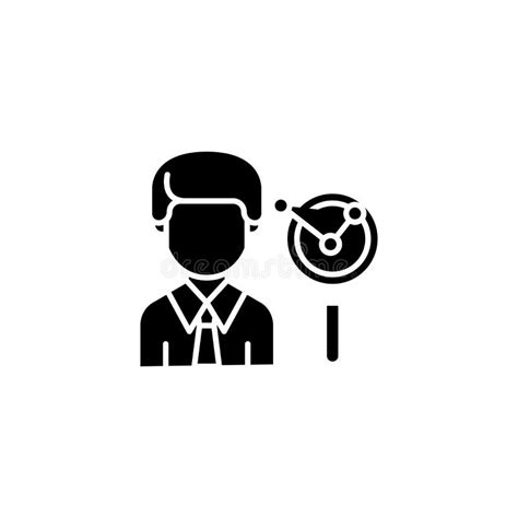 Business Analyst Black Icon Concept Business Analyst Flat Vector Symbol Sign Illustration