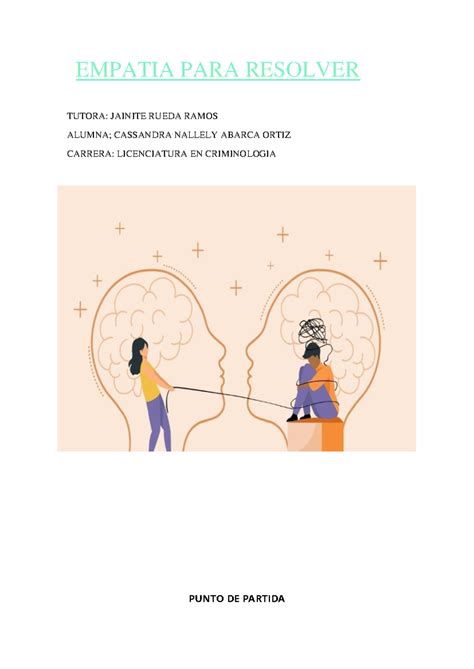 Empatia PARA Resolver PRACTICA EMPATIA PARA RESOLVER TUTORA JAINITE RUEDA RAMOS ALUMNA