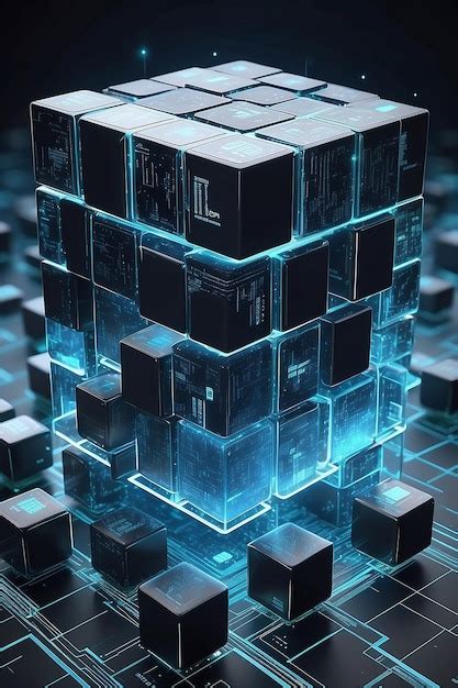 Premium Photo Hightech And Data Capture Square Blocks Are Collected