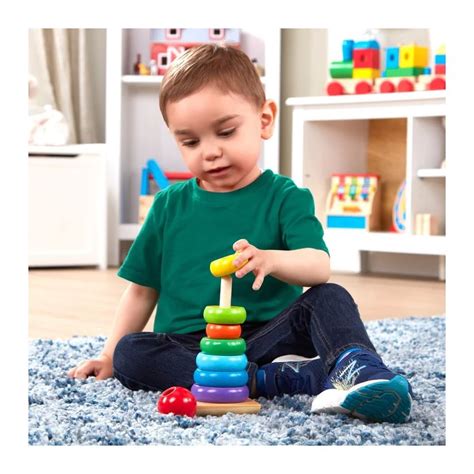 TG50038 PIRAMIDKA SORTER Montessori WIEŻA KLOCKI DREWNIANE