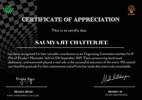 Thankyou Kiit Elabs Mercedes Saumyajit Chatterjee