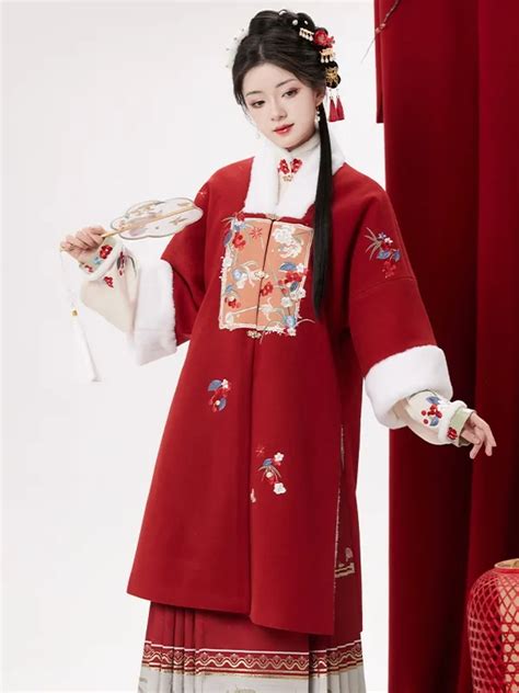 Ming Dynasty Hanfu Red Chinese New Year Clothing Fashion Hanfu
