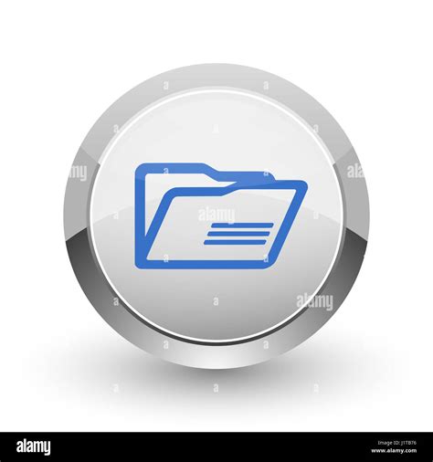 Folder Chrome Border Web And Smartphone Apps Design Round Glossy Icon