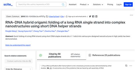 Rna Dna Hybrid Origami Folding Of A Long Rna Single Strand Into
