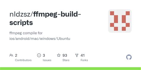 GitHub Nldzsz Ffmpeg Build Scripts Ffmpeg Compile For Ios Android Mac Windows Ubuntu