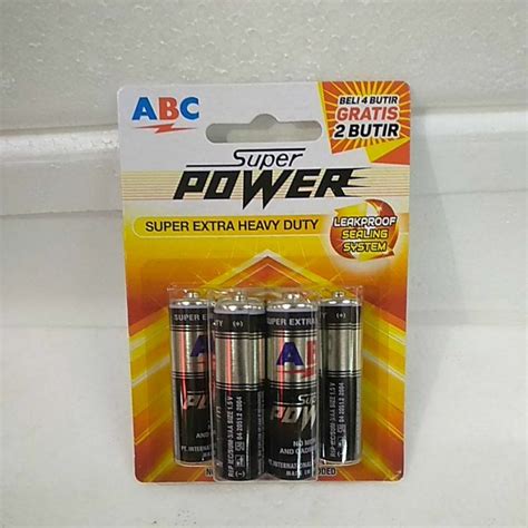 Jual Baterai AA Hitam ABC Super Power Baterai ABC Hitam Shopee Indonesia