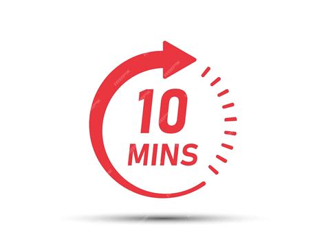 Premium Vector 10 Minutes On Stopwatch Icon In Flat Style Clock Face