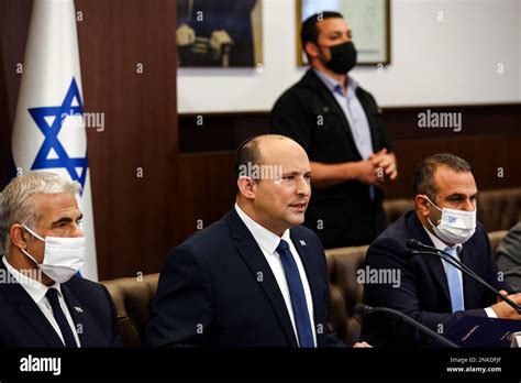 Israeli Prime Minister Naftali Bennett Speaks At A Cabinet Meeting At