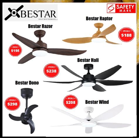 Bestar Ceiling Fans Razor Raptor Hali Wind Dino