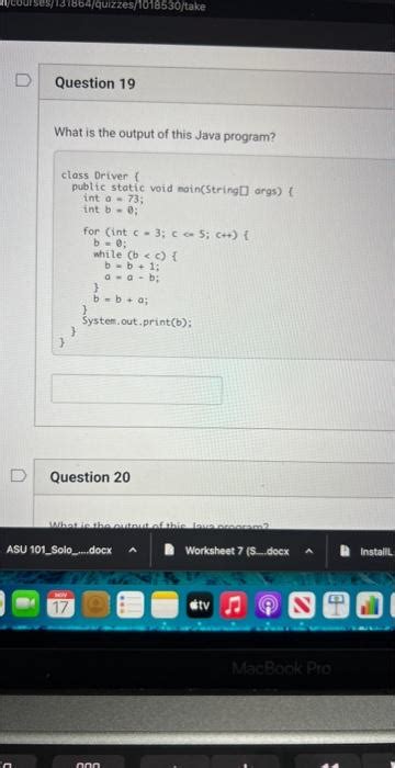 Solved What Is The Output Of This Java Program Class Driver