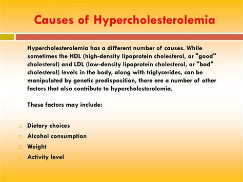 Ppt Hypercholesterolemia Causes Symptoms Daignosis Prevention And