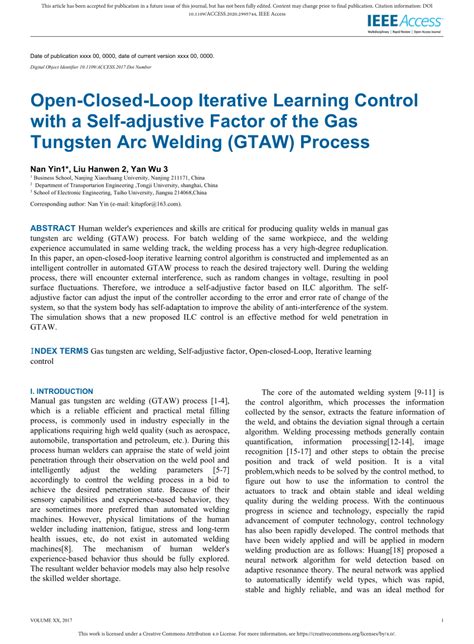 Pdf Open Closed Loop Iterative Learning Control With A Self Adjustive