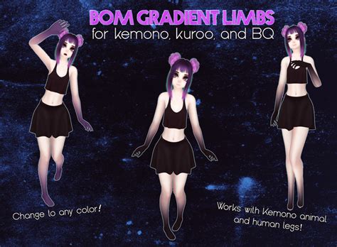Second Life Marketplace Bom Gradient Limb Tips Kemono Kuroo Bq