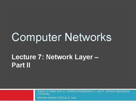 Computer Networks Lecture 7 Network Layer Part Ii