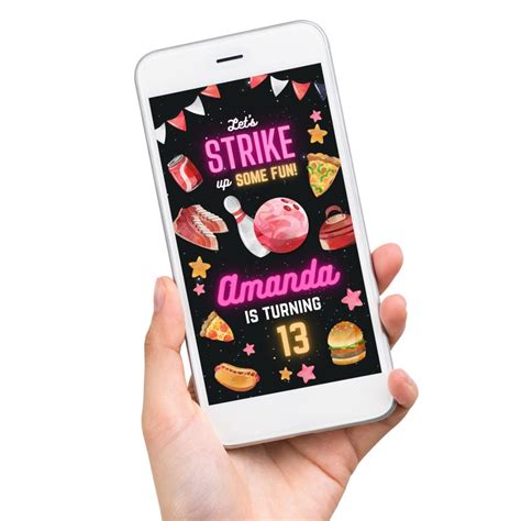 Editable Bowling Invitation Video Bowling Birthday Invitation Video