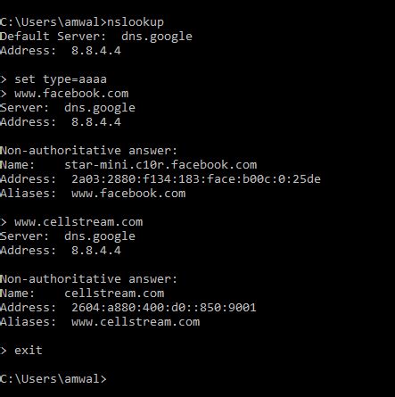 IPv6 Windows Command Line Examples CellStream Inc IPv6 Windows Command Line Examples CellStream Inc