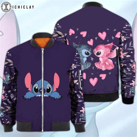 Stitch Couple 3d Bomber Jacket Ichiclay