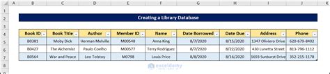 how to create a library database in excel with easy steps