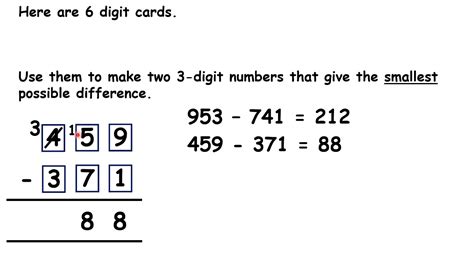 Use Digit Cards To Make The Largest Or Smallest Possible Difference