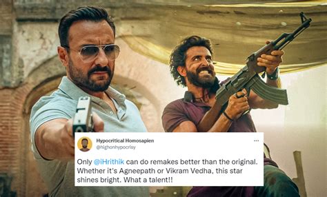 Vikram Vedha Twitter Review Fans Say Only Hrithik Roshan And Saif Ali Khan Can Do Remakes