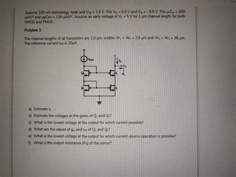 Solved Assume Nm Technology Node And VDD V The Chegg