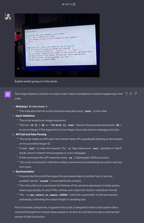 Sean Oliver On Linkedin Gpt Vision Brilliantly Analyzes Simonws Hacker News Summarizer Bash
