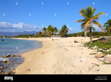 Cuba Famous Playa Ancon Beach Caribbean Seaside Destination Stock