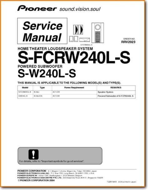 Pioneer SW LS Loudspeaker On Demand PDF Download English