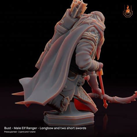 3d Printable Bust Male Elf Ranger Supported By Magnetic Foundry