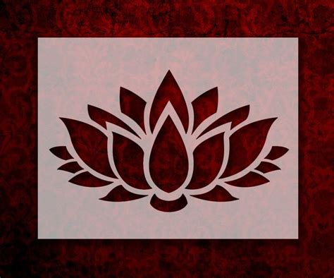 Lotus Flower Stencil 558 Flower Stencil Lotus Artwork Flower