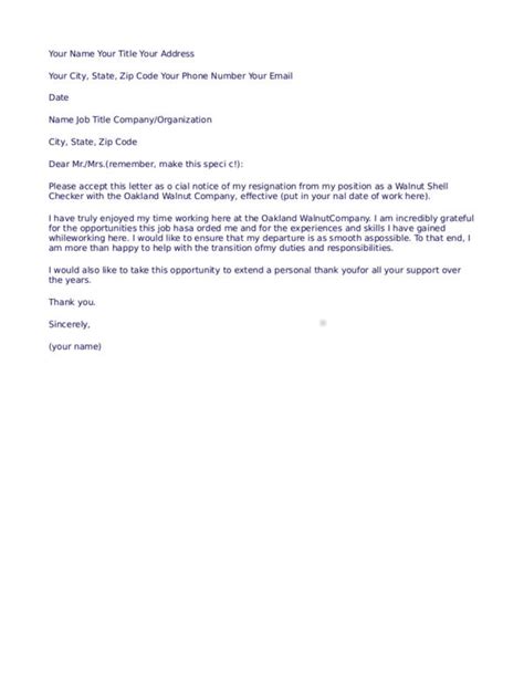 Free Resignation Letter Format Tips Samples
