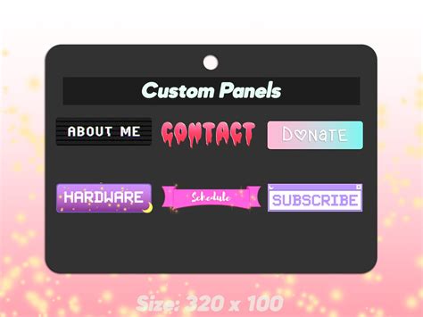 Custom Twitch Panels Custom Panels Custom Graphics Commission Twitch Panels Custom