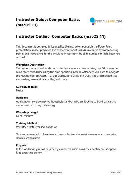Instuctor Guide Computer Basics Macos Pdf Window Computing Icon Computing